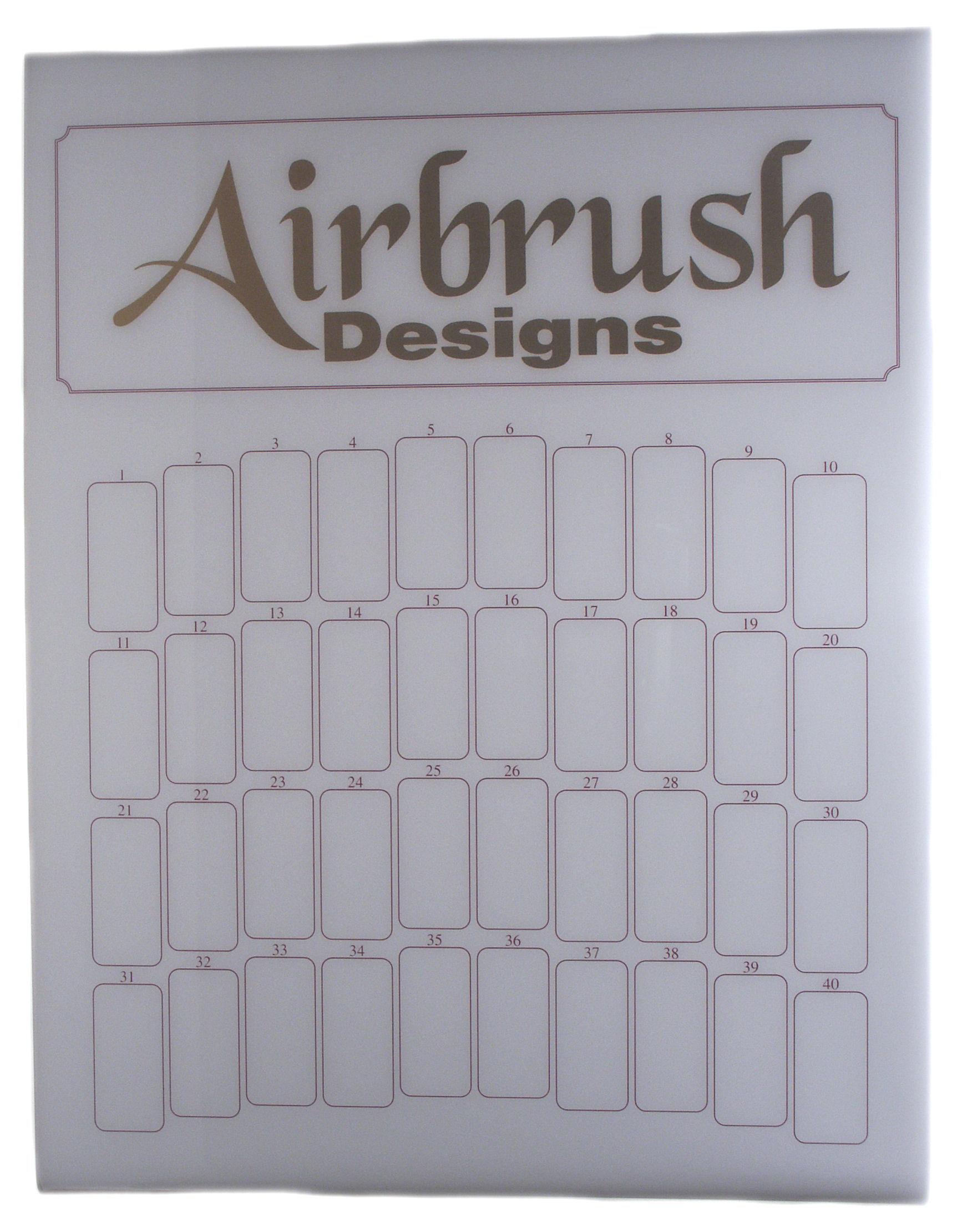 Airbrush Design Counter Top Display Gold Lettering-Holds 40 Design ...